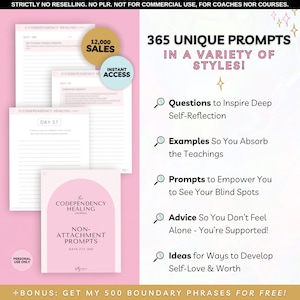 Codependency Recovery Workbook: 365-day Guided Journal (PDF) - Etsy