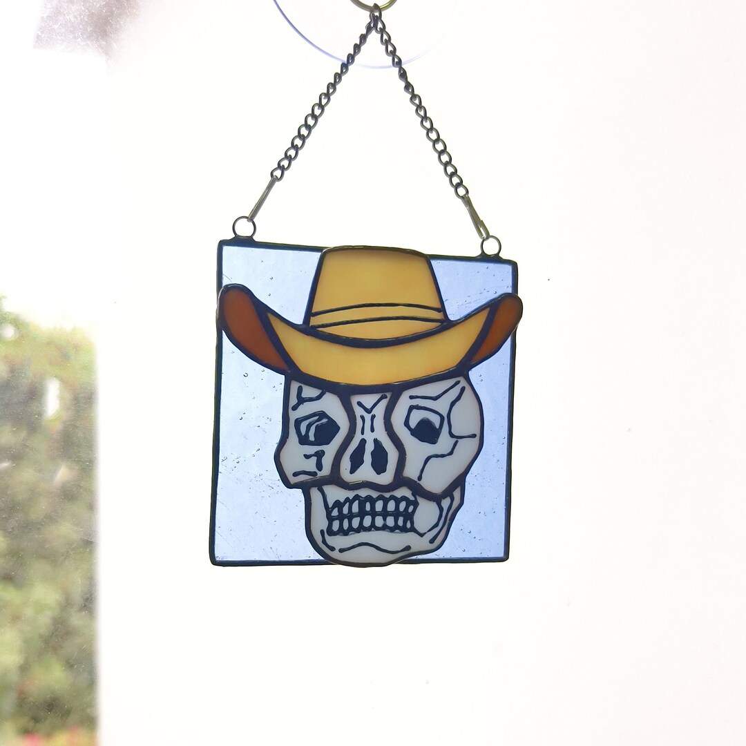 Stained Glass Skull Window Decor,skull Decor - Etsy