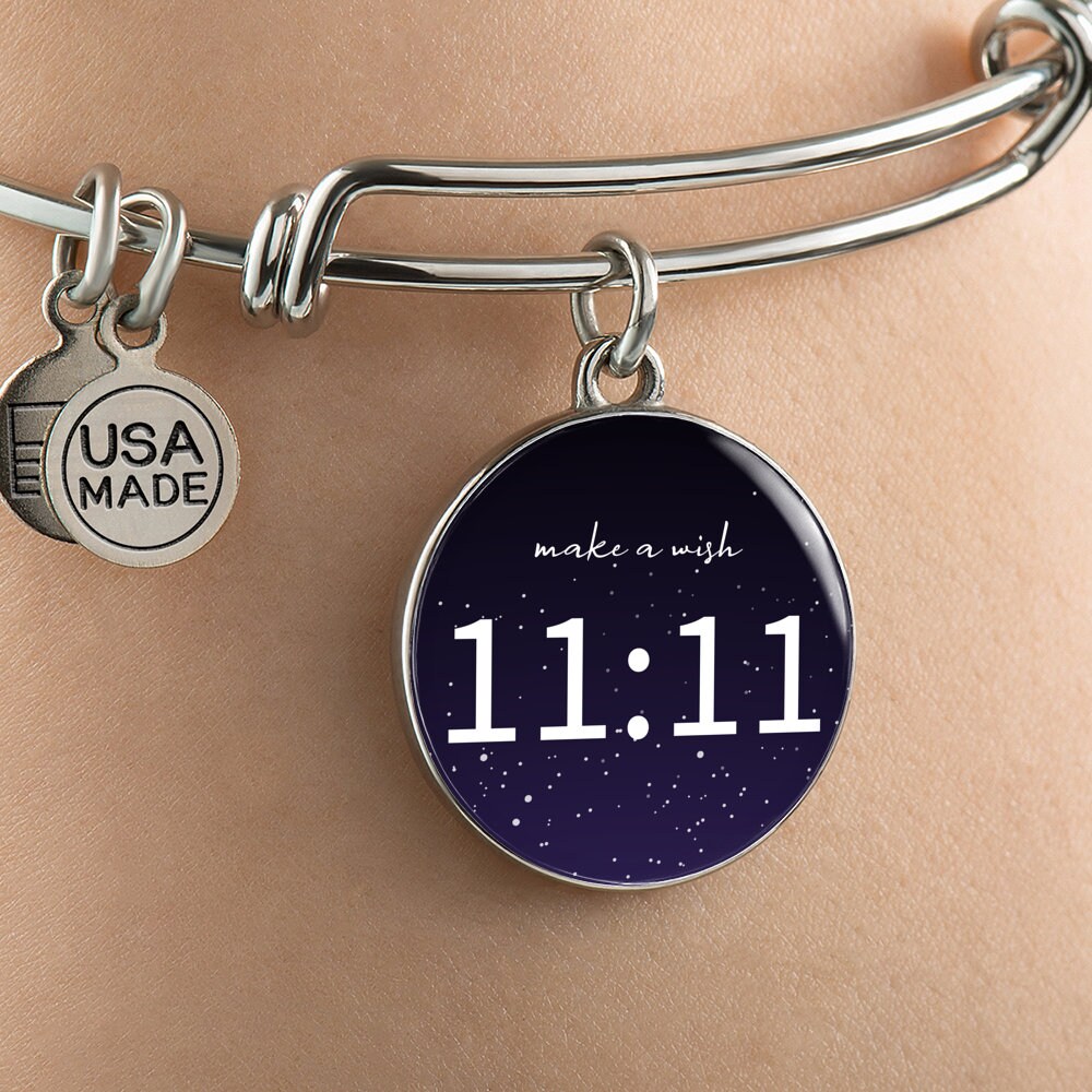 Make A Wish Bangle Eleven Eleven Charm Bracelet 11 11 - Etsy UK