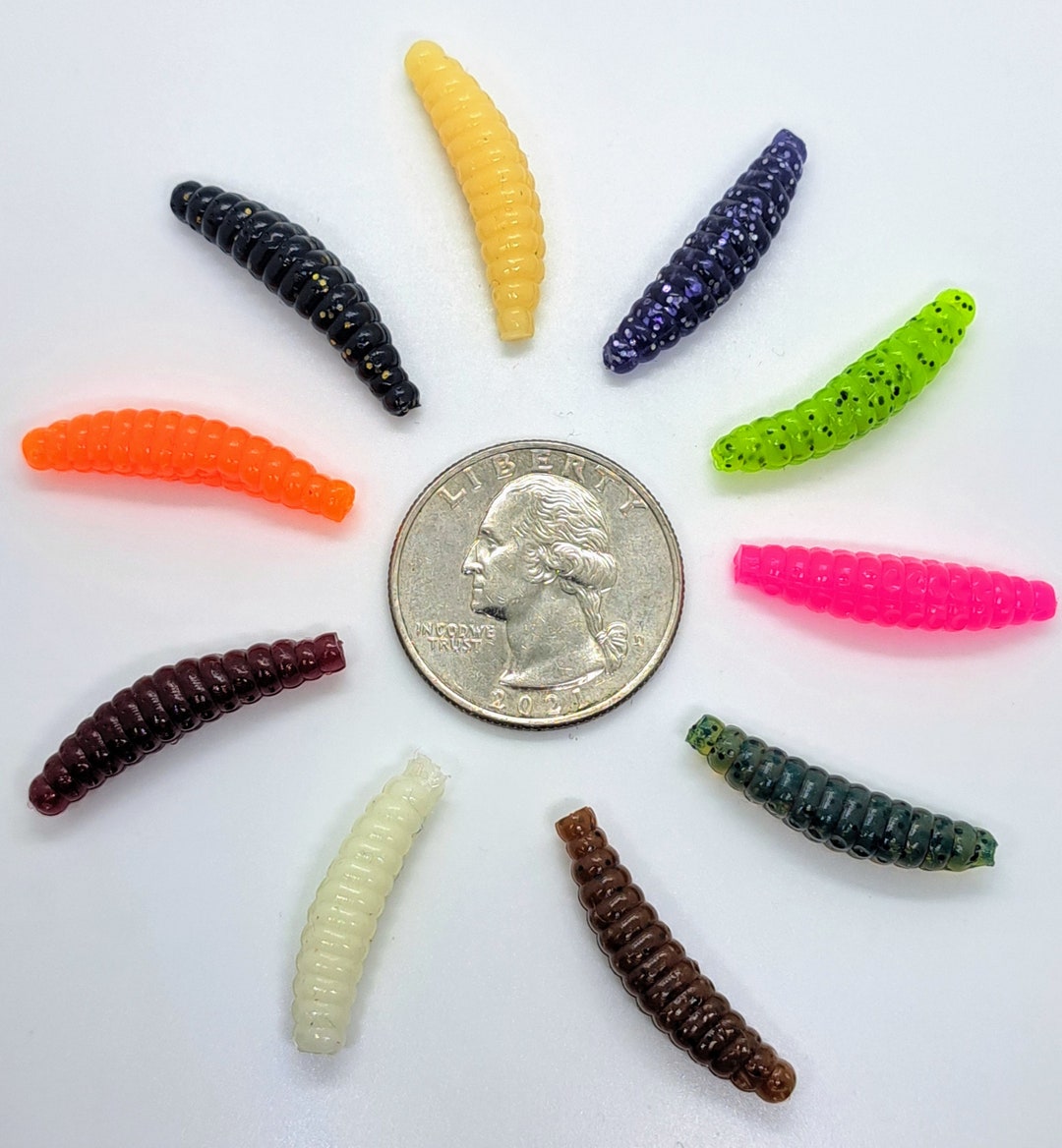Panfish Plastics- 1" WAXIES- 10 Ct. - Etsy