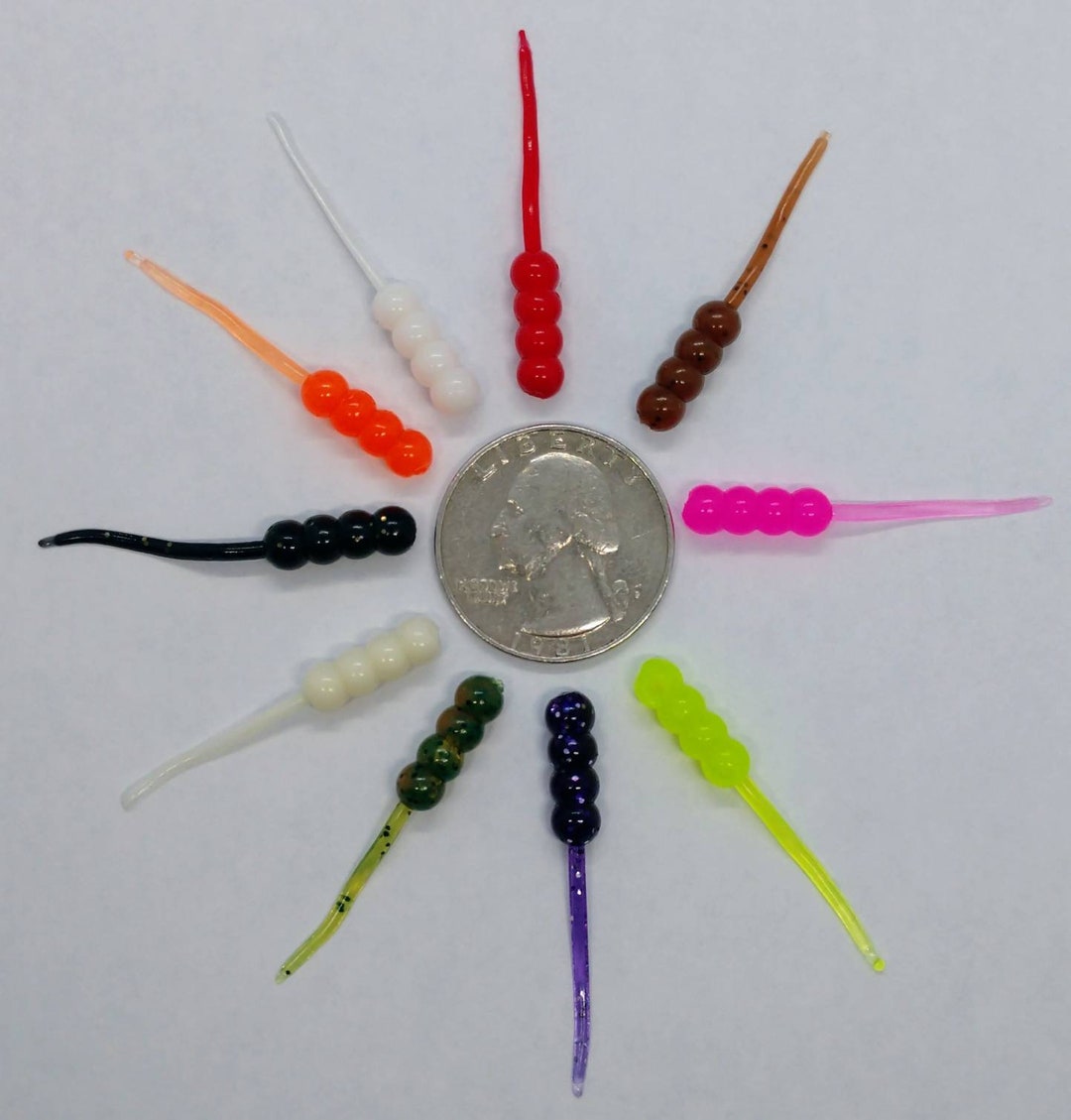 Panfish Plastics- 1.3" Wax Wigglers- 8 Ct. - Etsy