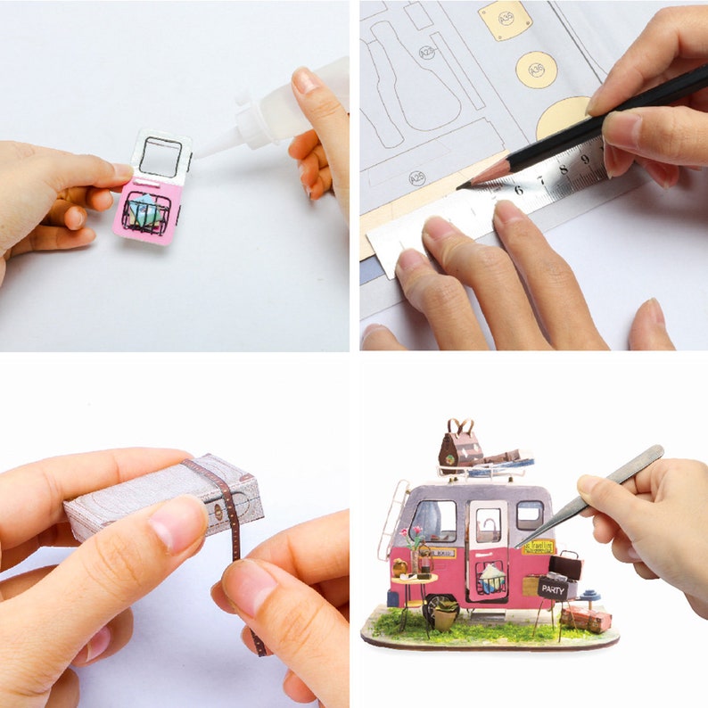 DIY Kit Construction Kit for Miniature Motorhome DGM04 Happy Camper ...