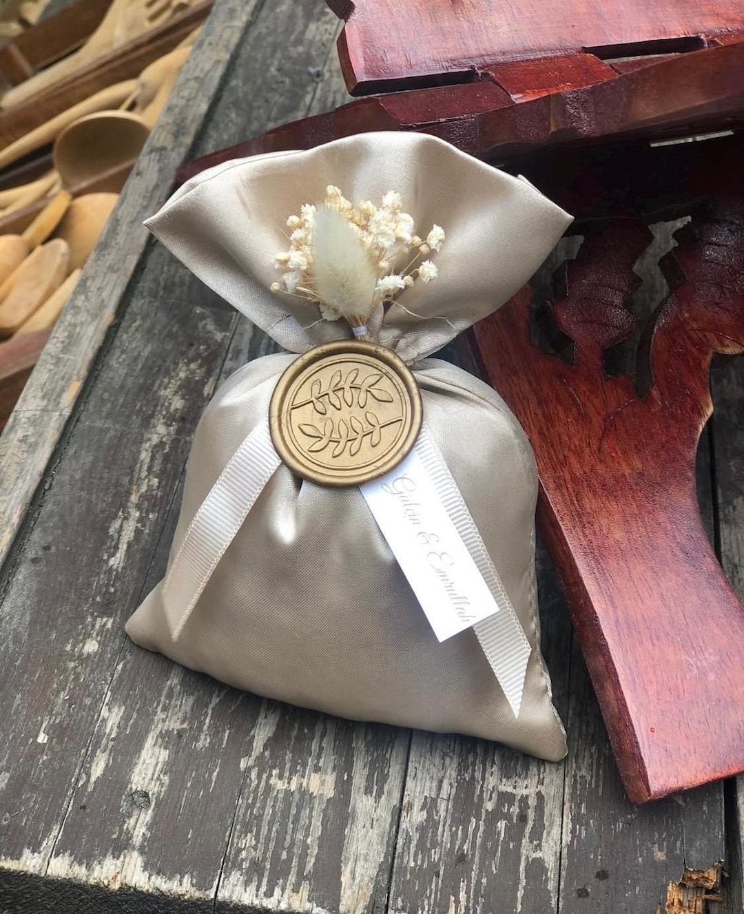 Handmade Lavender Sachet Bags, Sachet Wedding Favors, Satin Lavender ...