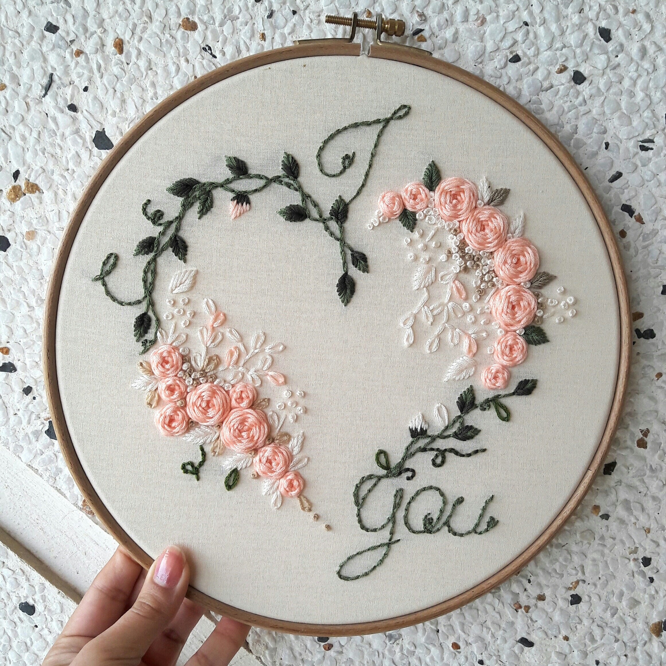 PDF Pattern Video Tutorial/i Love You-hand Embroidery | Etsy UK