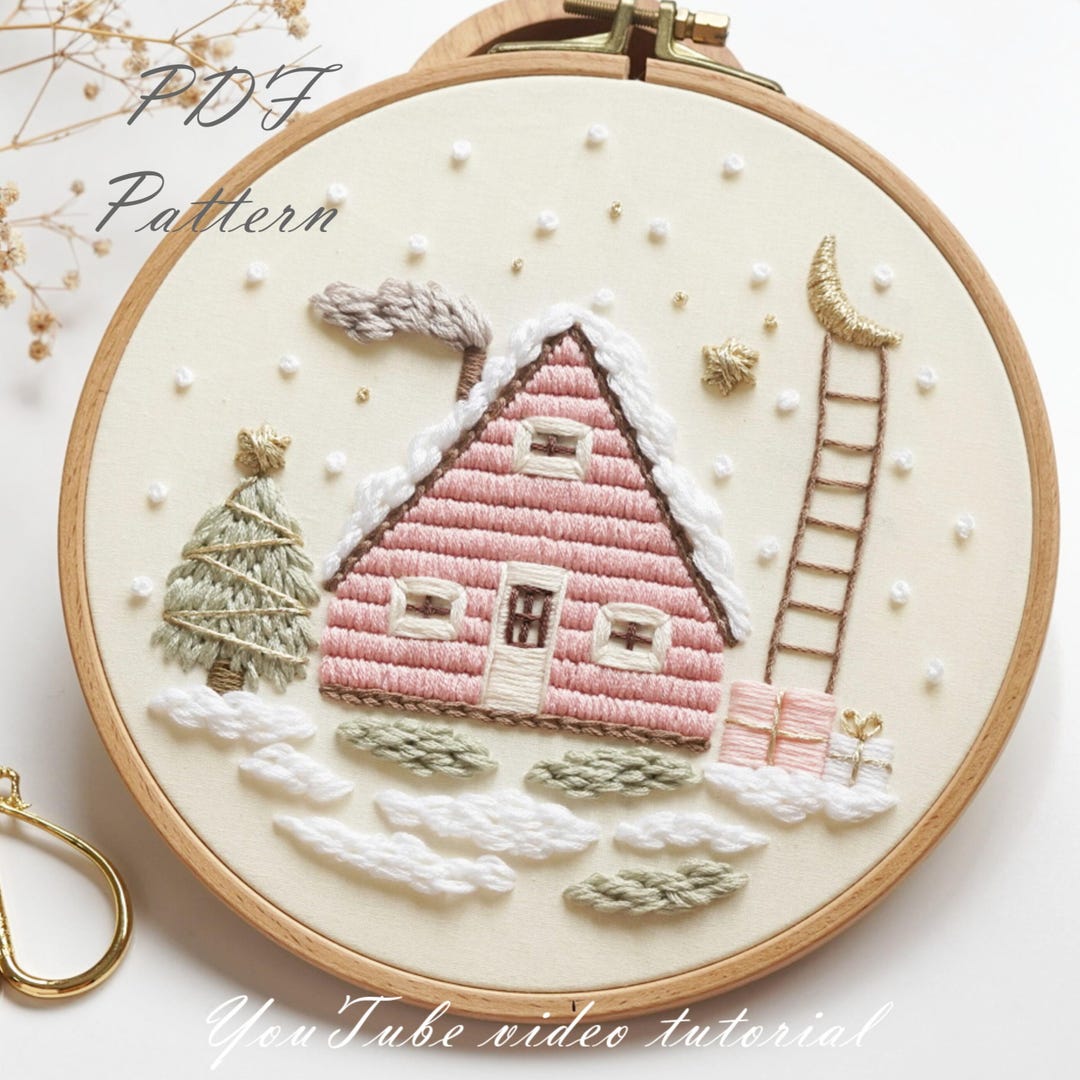 Christmas Eve Embroidery Pattern: Beginner DIY Project (PDF Pattern ...