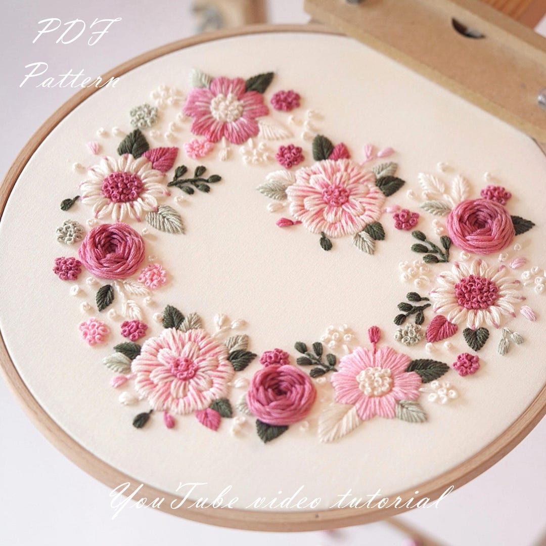 Wedding Embroidery Pattern: Kind Heart Beginner DIY Design (PDF Pattern ...
