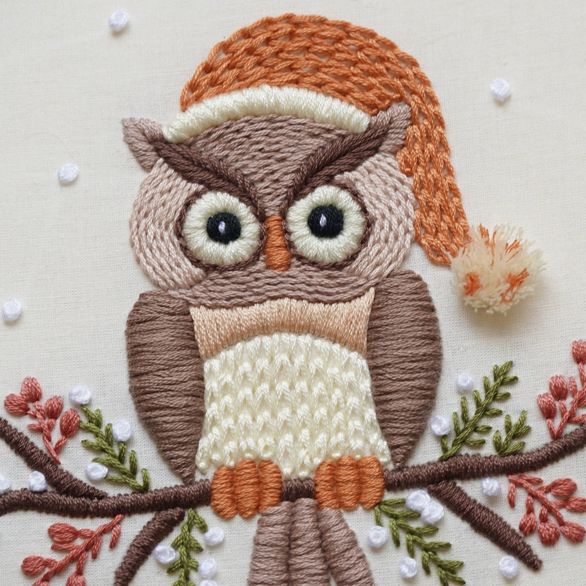 PDF Pattern+ Video Tutorial/clever Owl-embroidery Pattern-embroidery ...