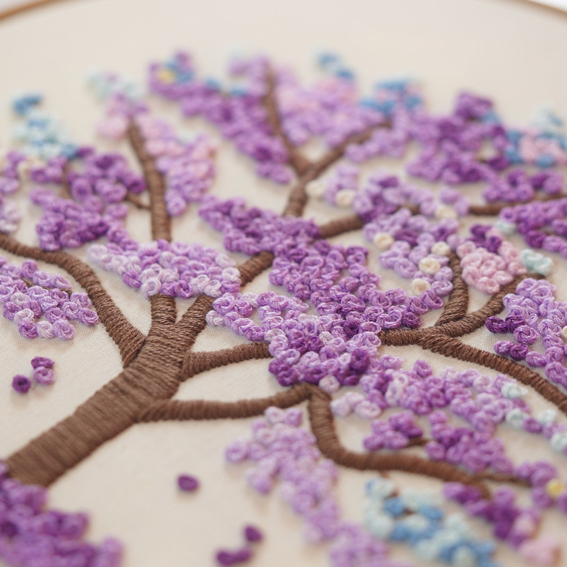 PDF Pattern Video Tutorial/purple Tree-hand Embroidery - Etsy UK