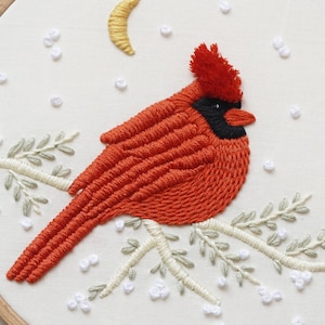 PDF Pattern+ Video Tutorial/red Cardinal-embroidery Pattern-embroidery ...