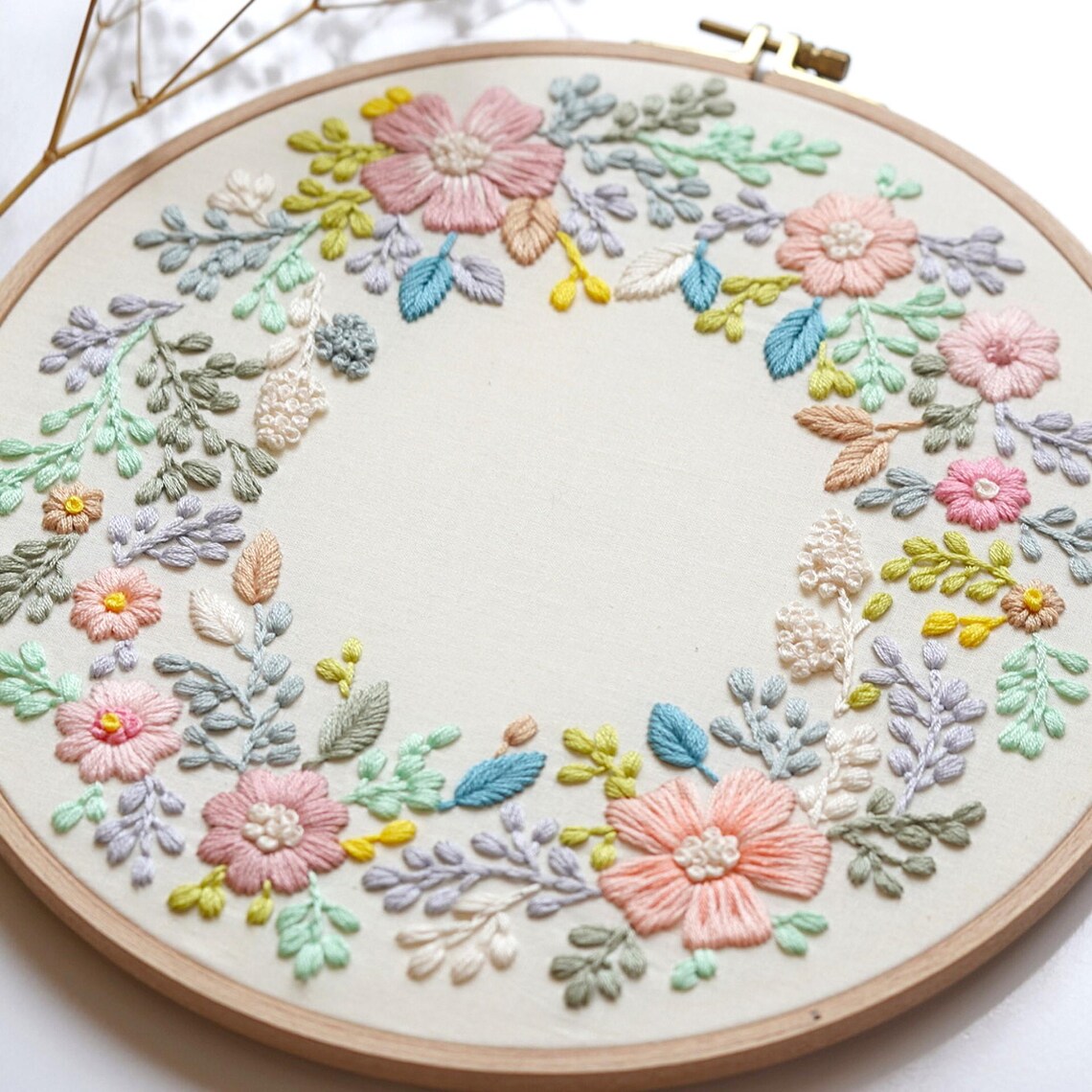 Flower Bud Embroidery Pattern: Beginner Hand Stitch (PDF + Video ...