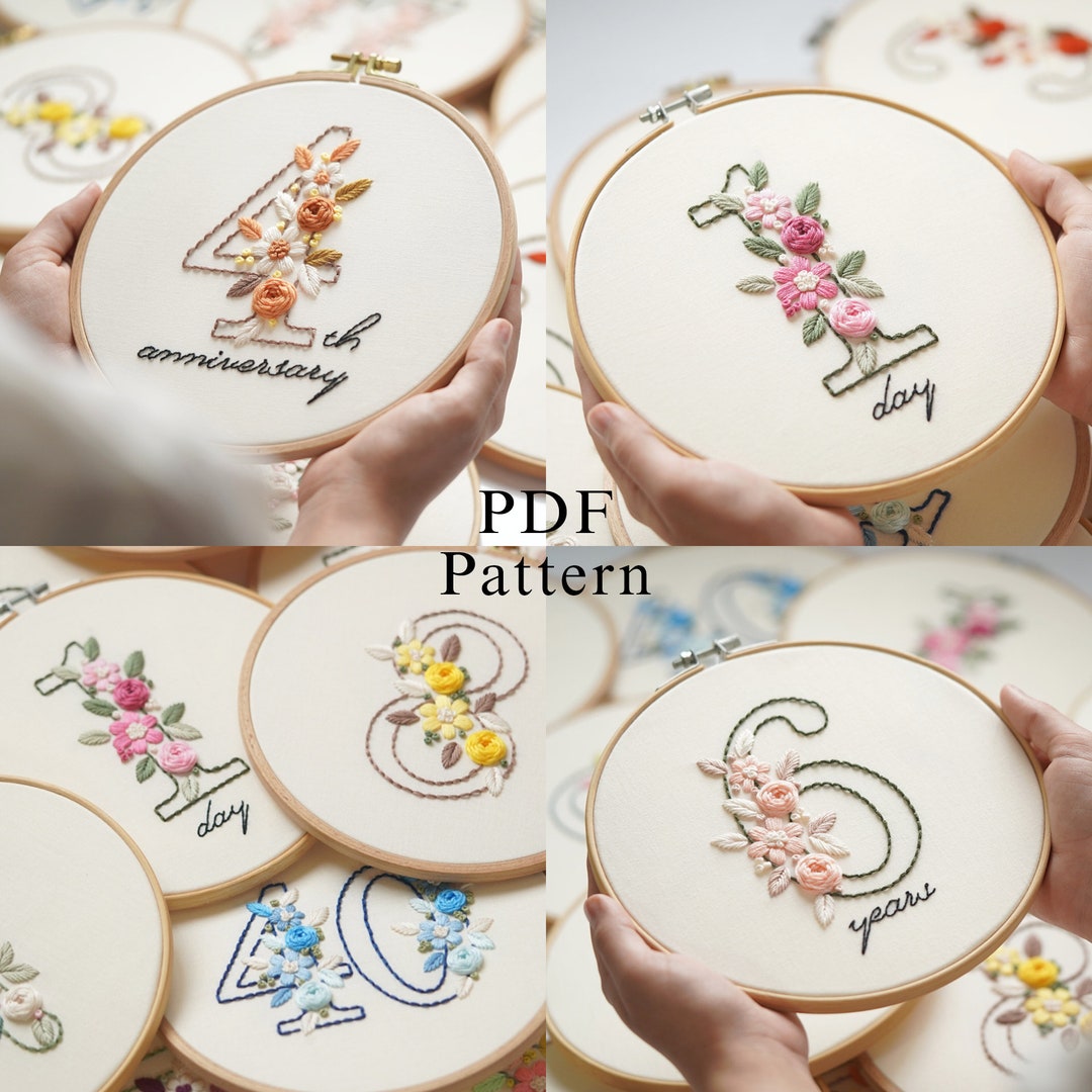 PDF Pattern Video Tutorial/numbers,0-100-hand Embroidery Pattern ...