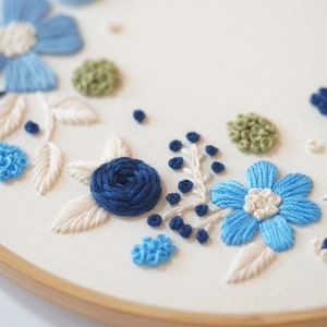 Blue Wreath Hand Embroidery Pattern: Beginner DIY Project (PDF Pattern ...