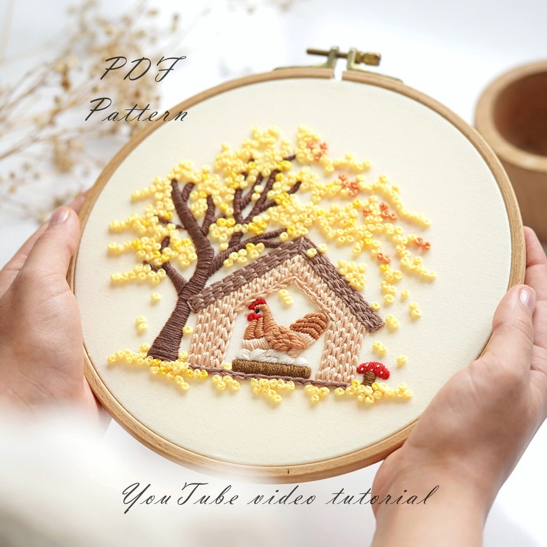 PDF Pattern+ Video Tutorial/spring Village-hand Embroidery Pattern ...