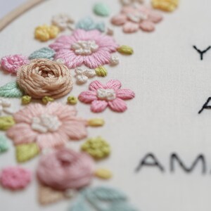 PDF Pattern+ Video Tutorial/you Are Amazing-hand Embroidery Pattern ...