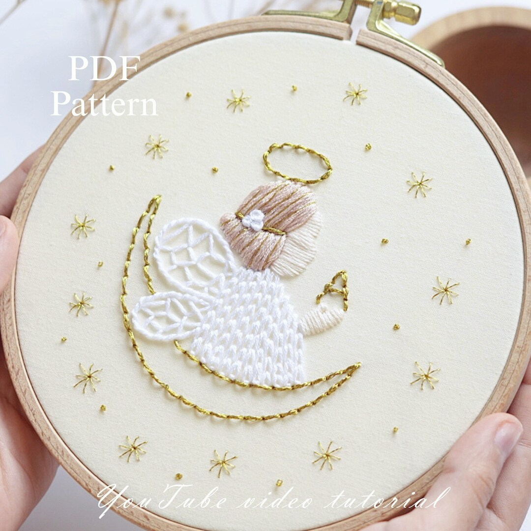 PDF Pattern Video Tutorial/alphabet-my Angel-hand Embroidery Pattern ...