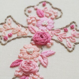 PDF Pattern+ Video Tutorial/floral Cross-hand Embroidery Pattern-cross ...