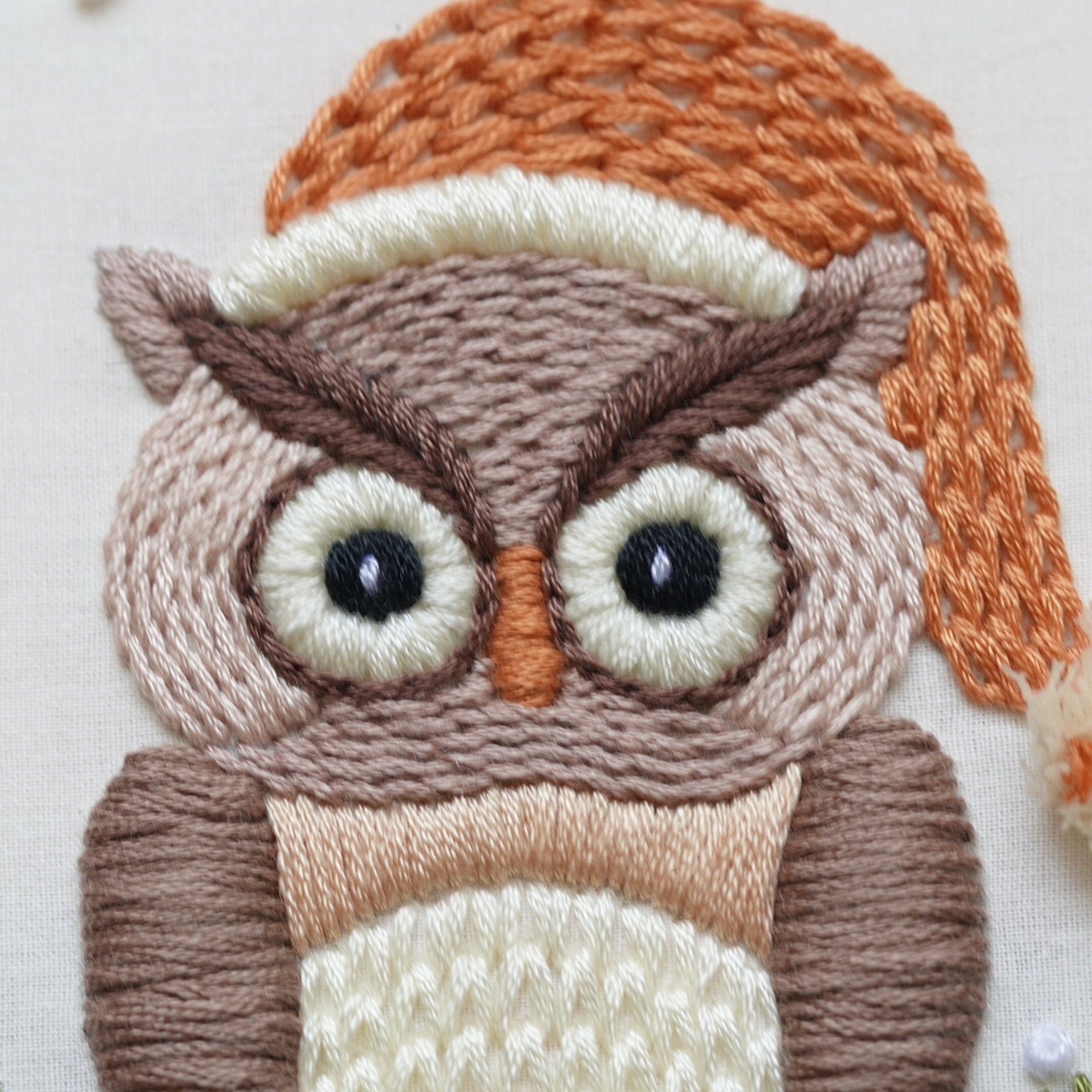 PDF Pattern+ Video Tutorial/clever Owl-embroidery Pattern-embroidery ...