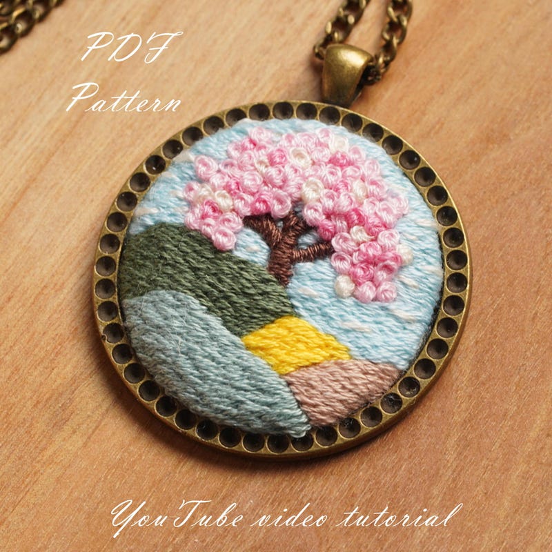 Embroidered Necklace - Etsy
