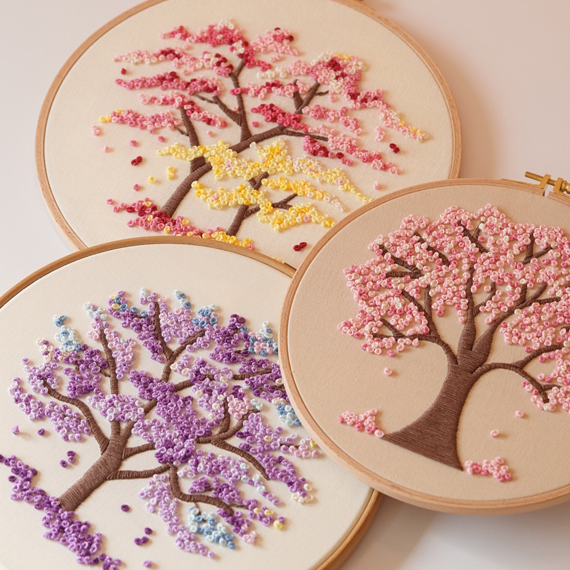 PDF Pattern Video Tutorial/purple Tree-hand Embroidery - Etsy UK