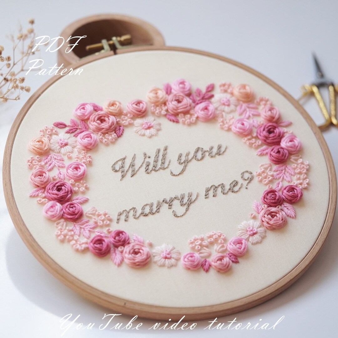 Will You Marry Me Hand Embroidery Pattern: Wedding Design (PDF Pattern ...