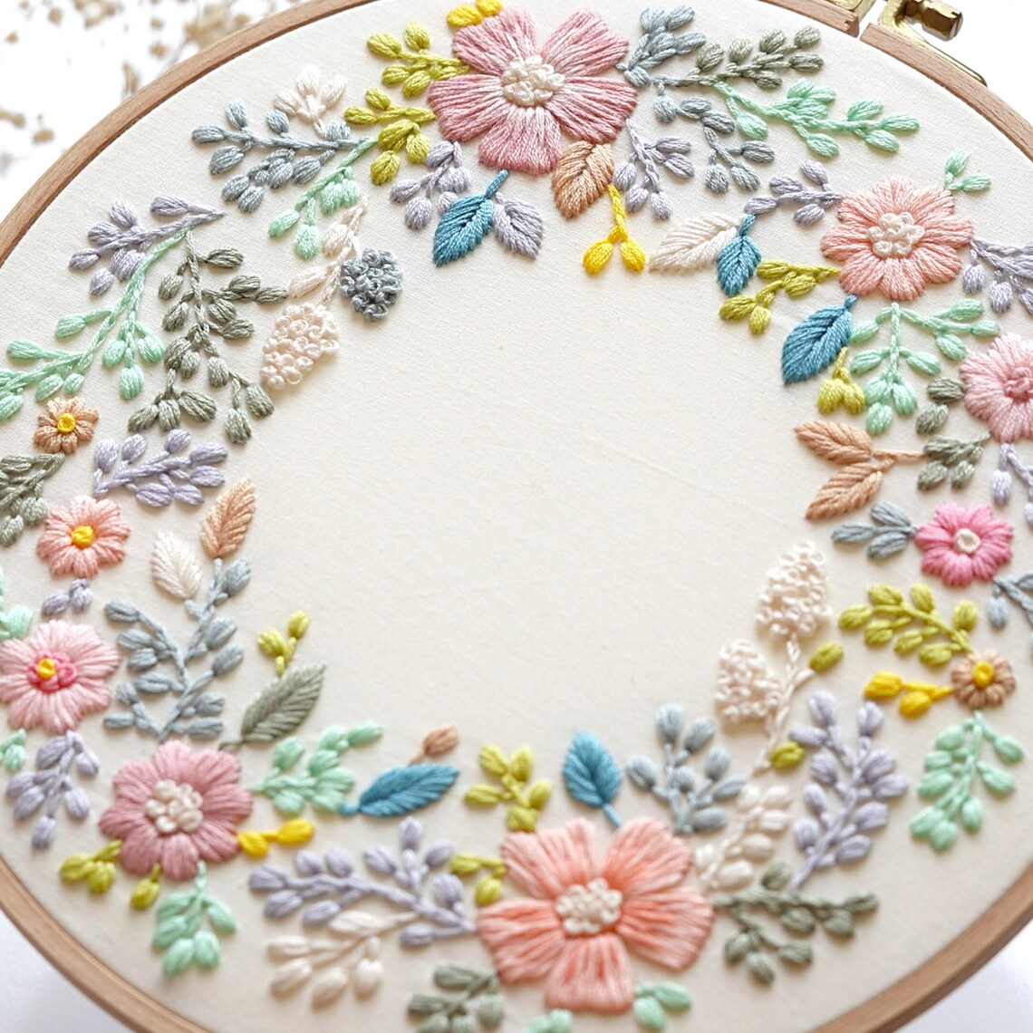 Flower Bud Embroidery Pattern: Beginner Hand Stitch (PDF + Video ...