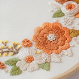 Orange Wreath Hand Embroidery Pattern: Beginner DIY Project (PDF ...