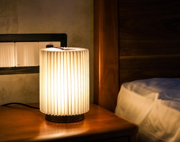 Foldable Paper Table Column Lamp, Bedside Table Lamp, Nightlight Stand ...
