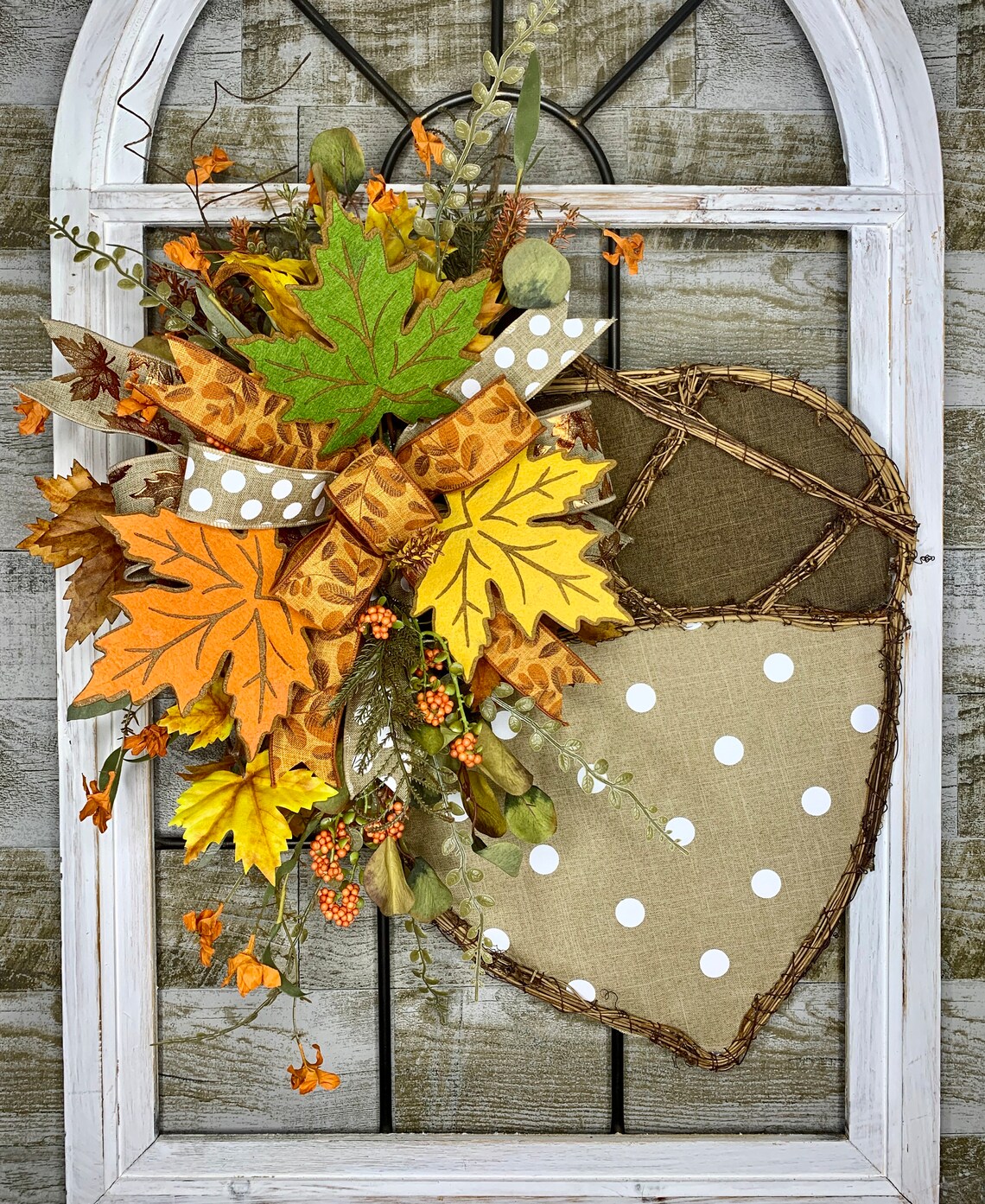Acorn Door Hanger Fall Twig Wreath Fall Leaves Wreath for - Etsy