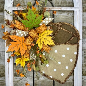 Acorn Door Hanger, Fall Twig Wreath, Fall Leaves Wreath for Front Door ...