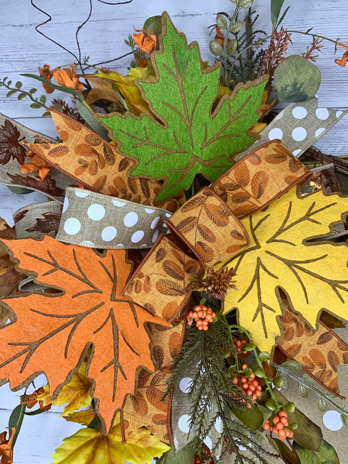 Acorn Door Hanger Fall Twig Wreath Fall Leaves Wreath for - Etsy