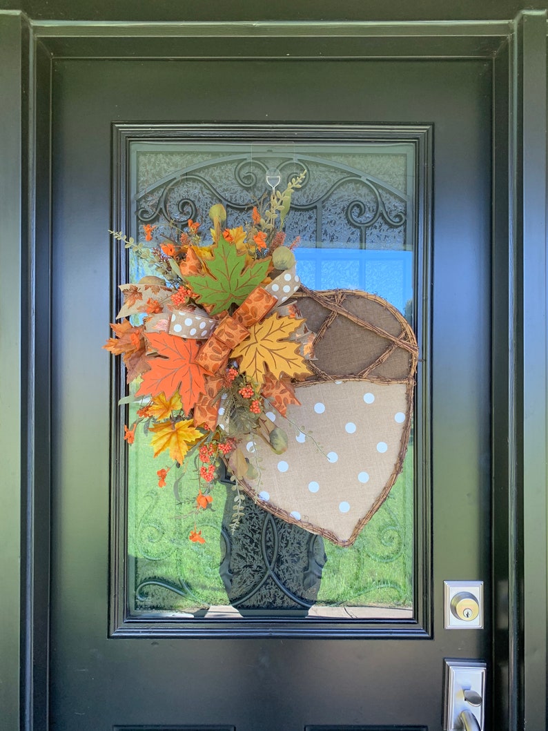Acorn Door Hanger Fall Twig Wreath Fall Leaves Wreath for - Etsy