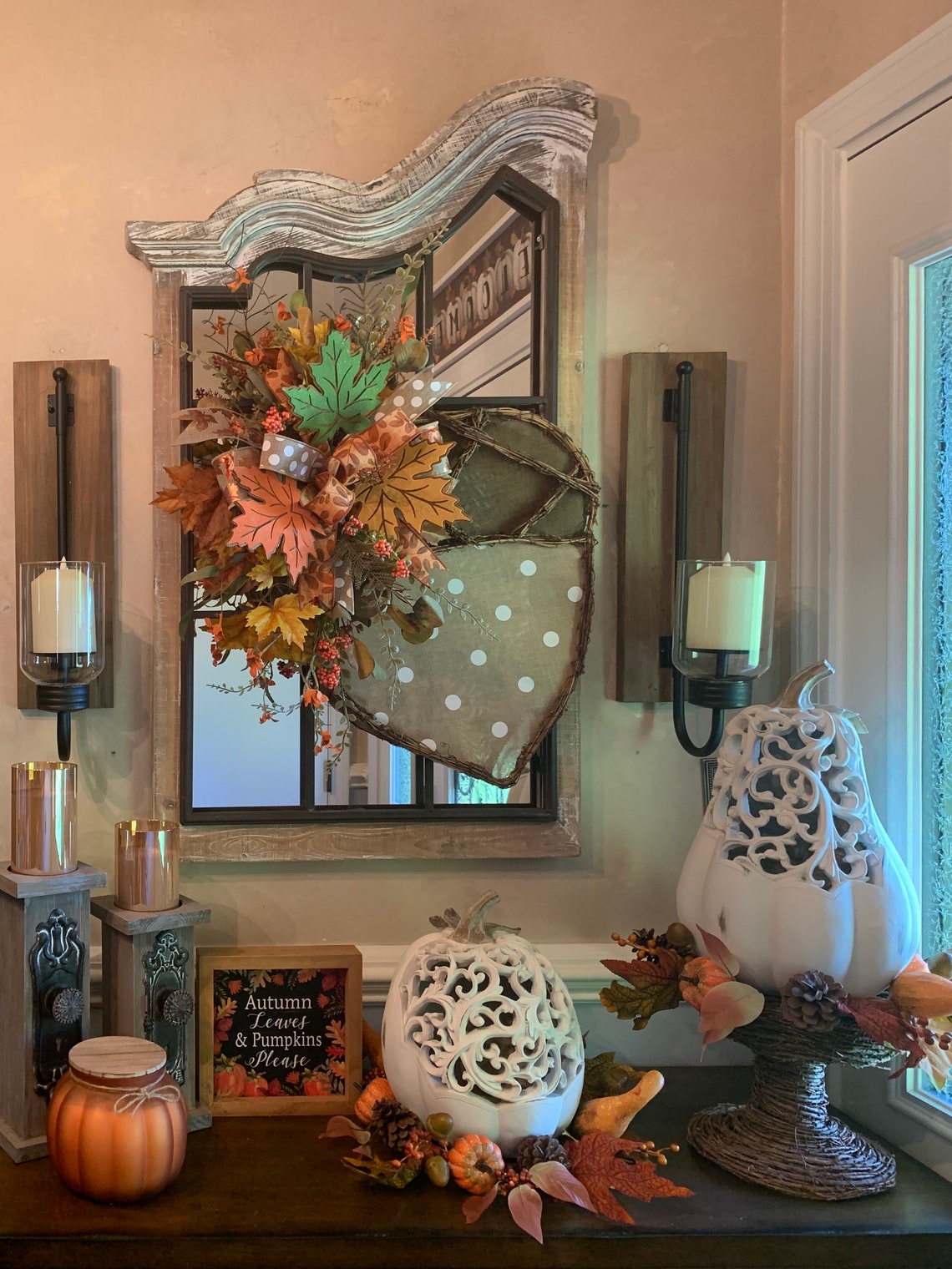 Acorn Door Hanger Fall Twig Wreath Fall Leaves Wreath for - Etsy