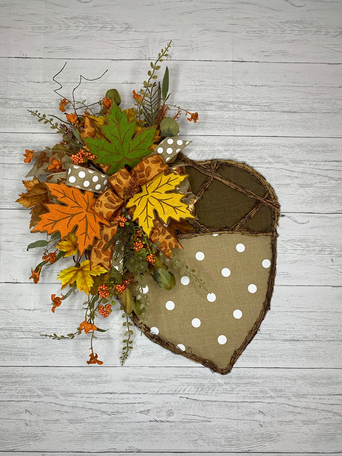 Acorn Door Hanger Fall Twig Wreath Fall Leaves Wreath for - Etsy