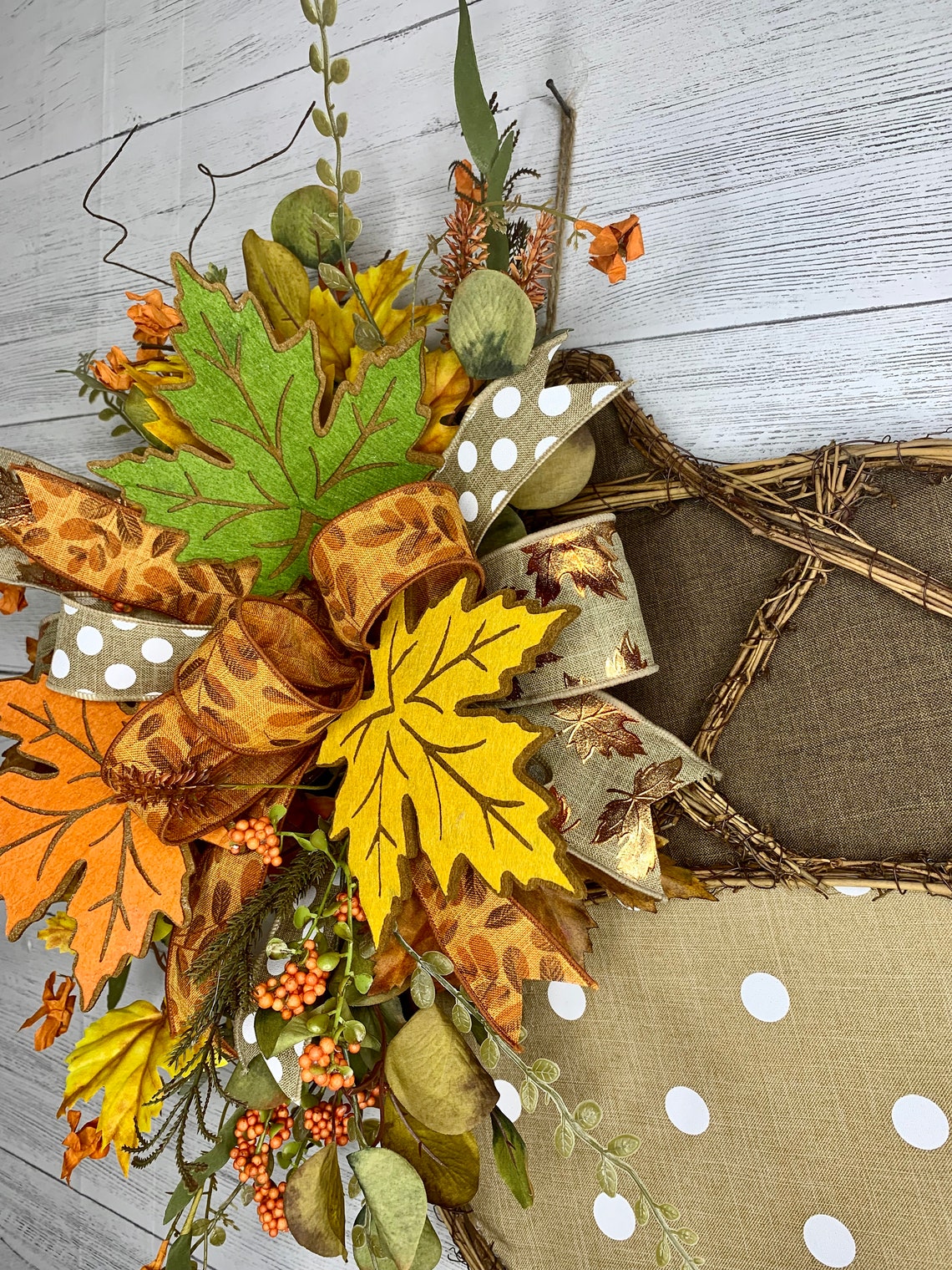 Acorn Door Hanger Fall Twig Wreath Fall Leaves Wreath for - Etsy