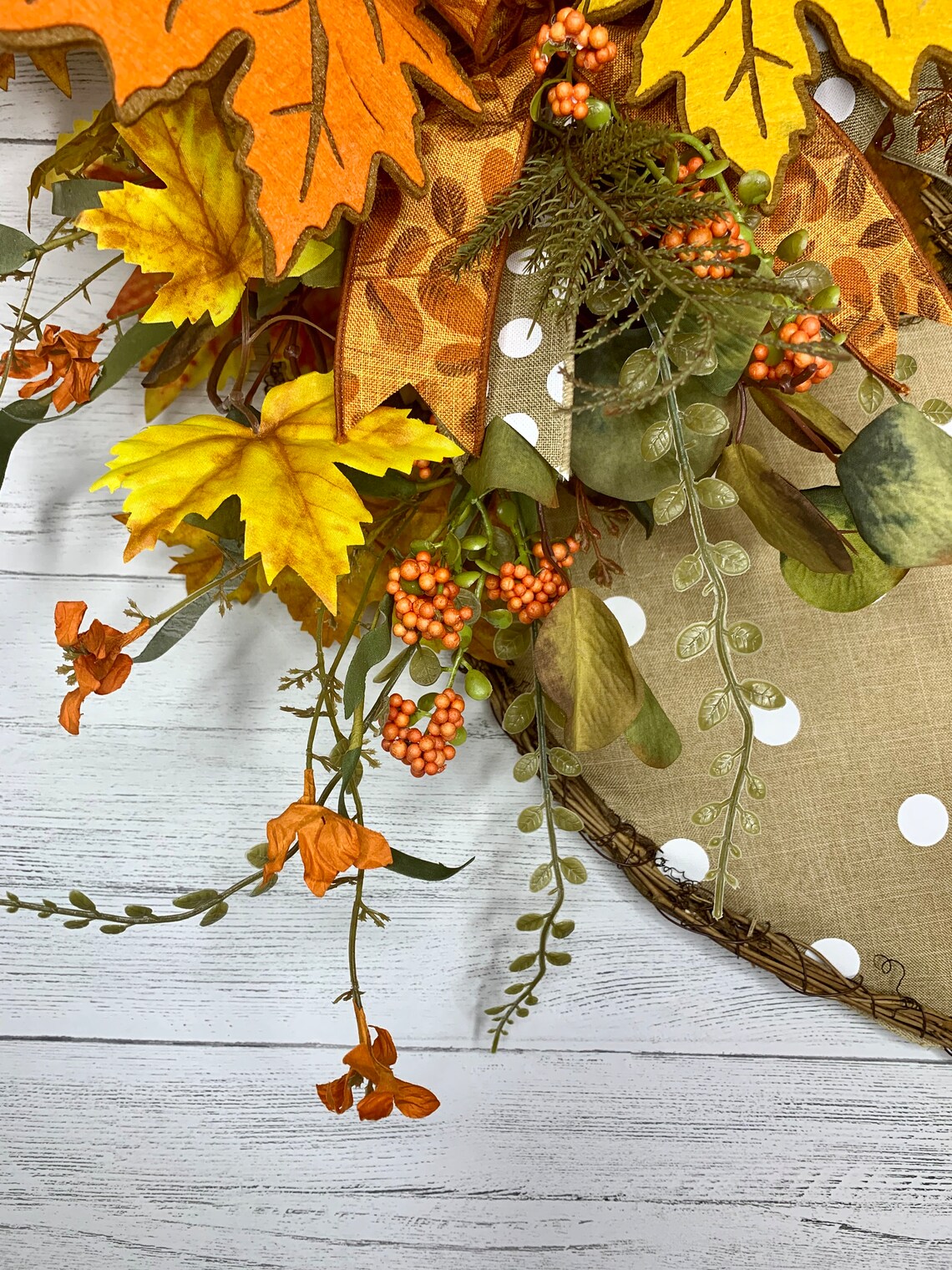 Acorn Door Hanger Fall Twig Wreath Fall Leaves Wreath for - Etsy