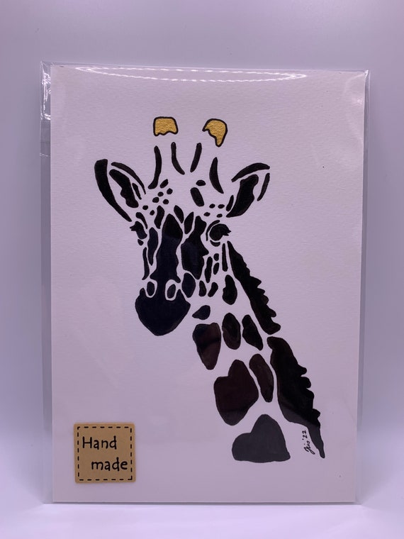 Giraffe With Golden Antlers - Etsy