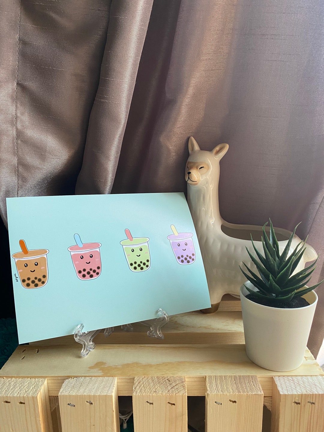 Cute Boba Art Print - Etsy