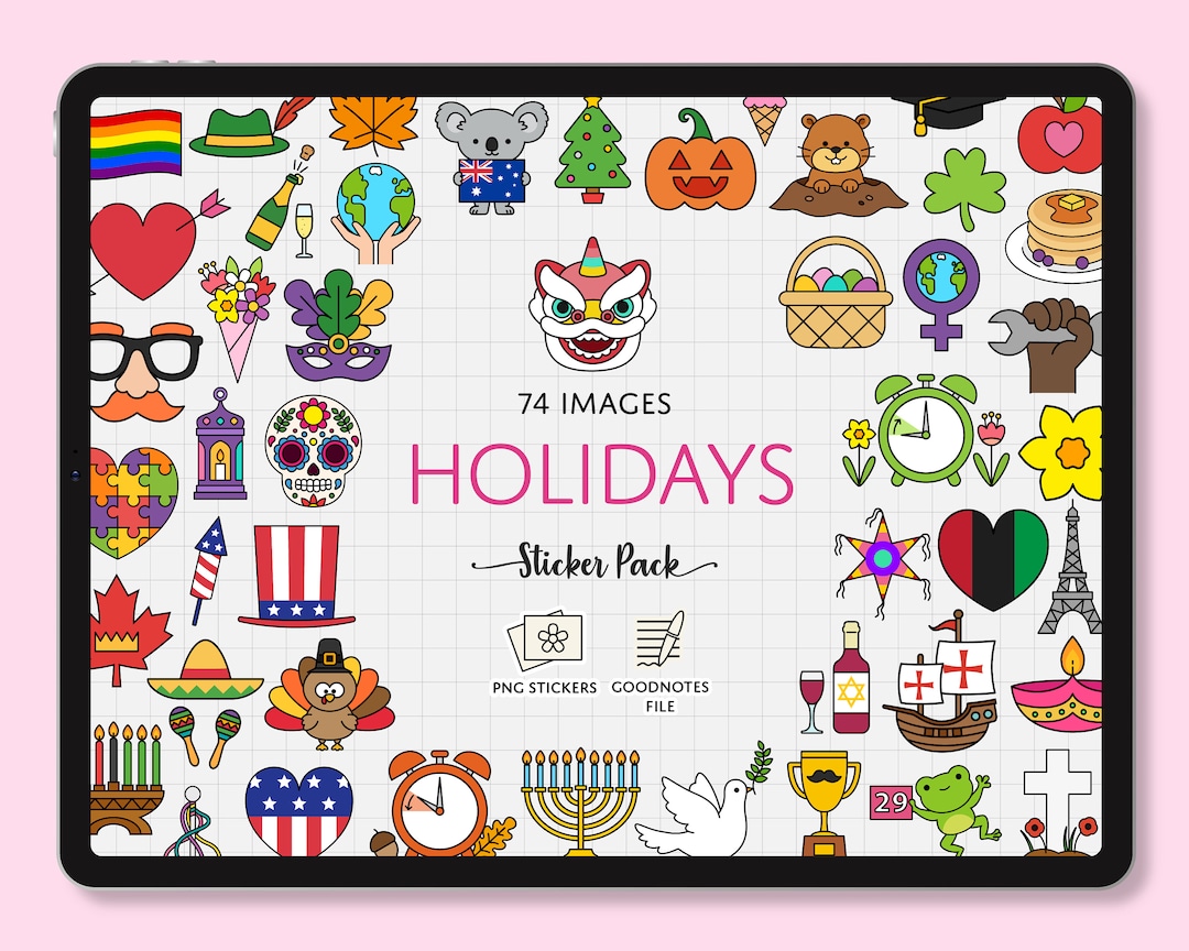Holidays and Seasons Digital Stickers, Goodnotes Planner, Calendar ...