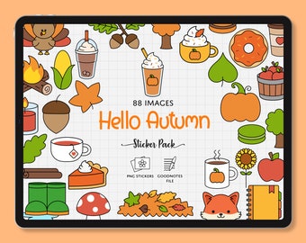 Fall Digital Goodnotes Stickers - Etsy
