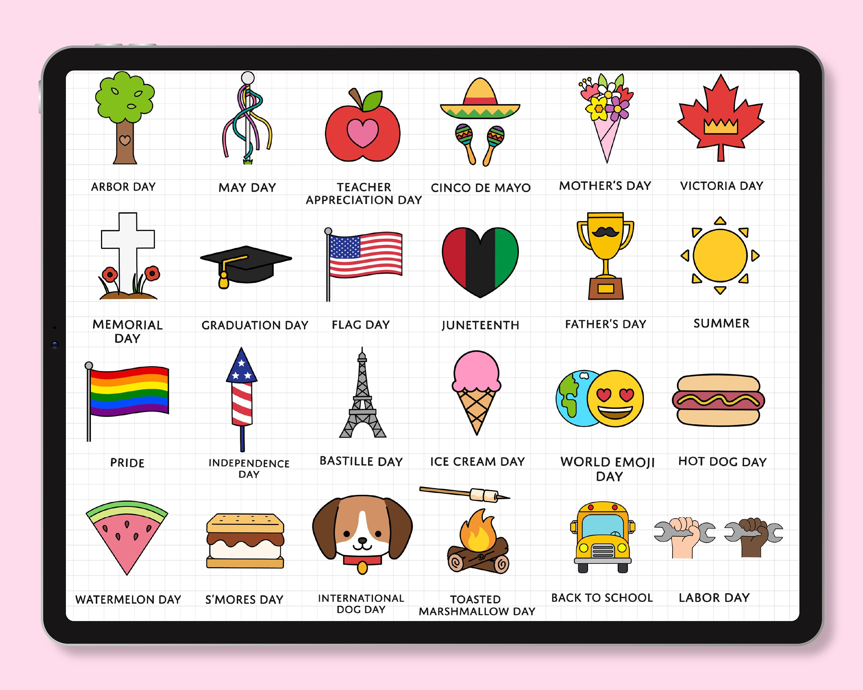 Holidays and Seasons Digital Stickers, Goodnotes Planner, Calendar ...