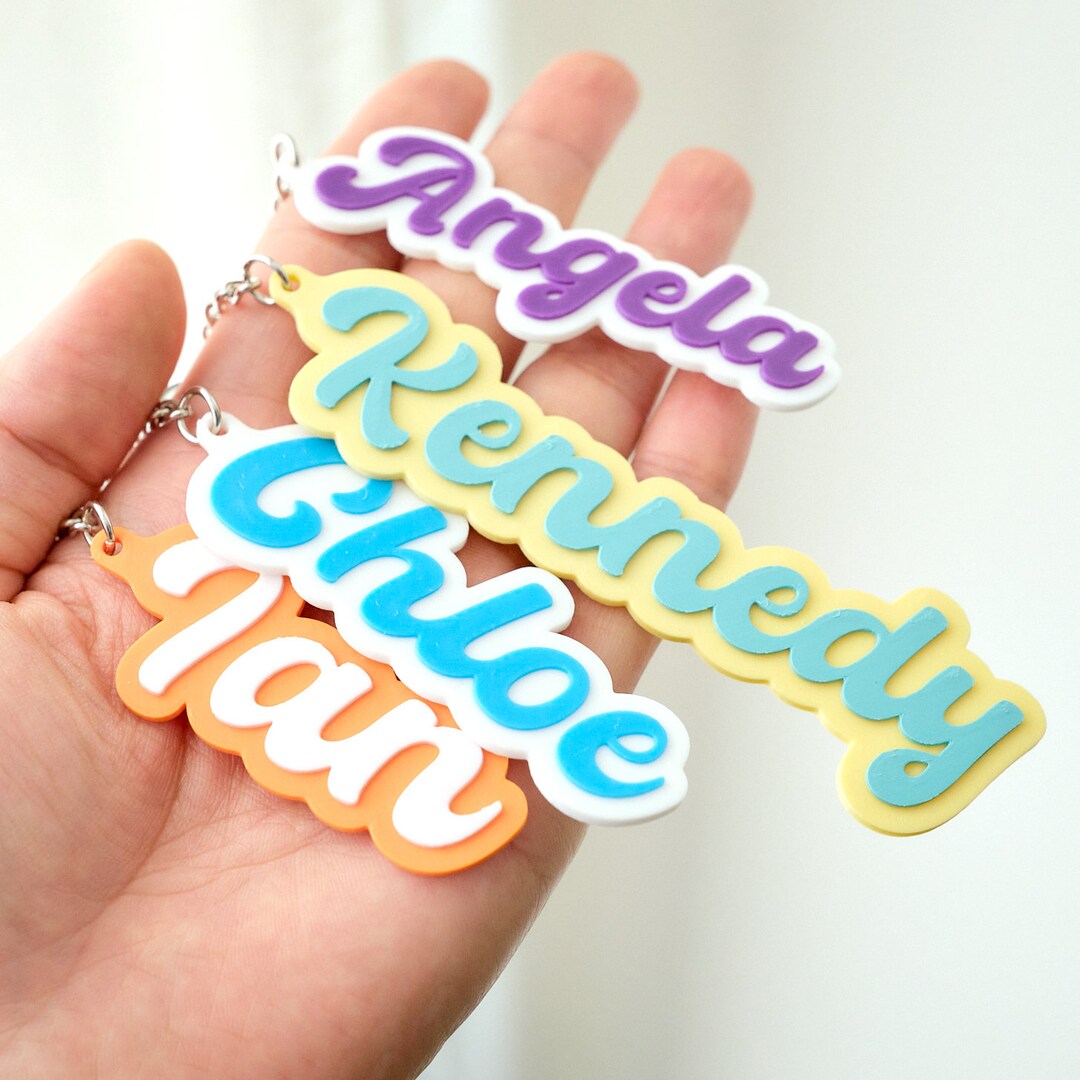 Custom Kids Keychain Back to School Accessories Personalized Name Key ...