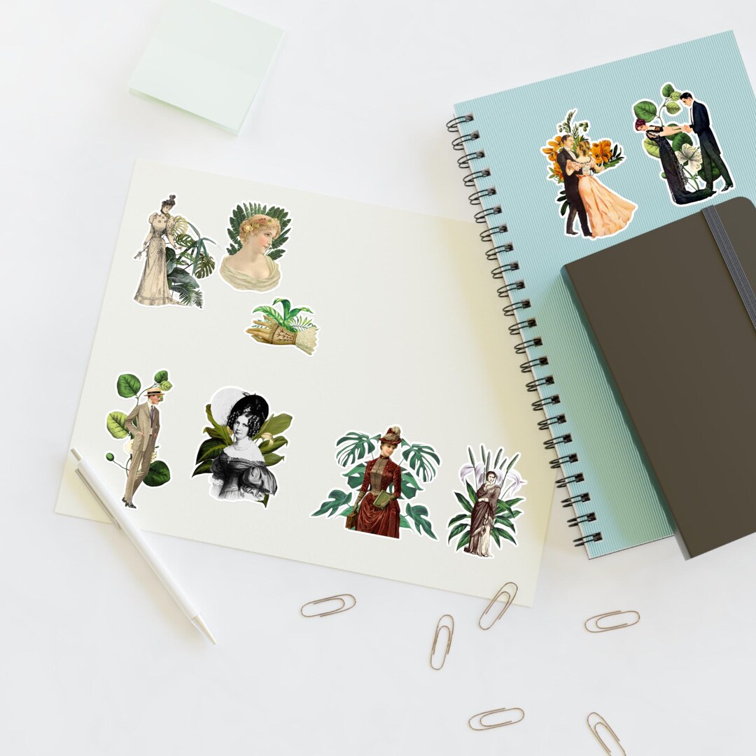 Victorian Era Collage Sticker Sheets, Vintage Scrapbook Decals ...