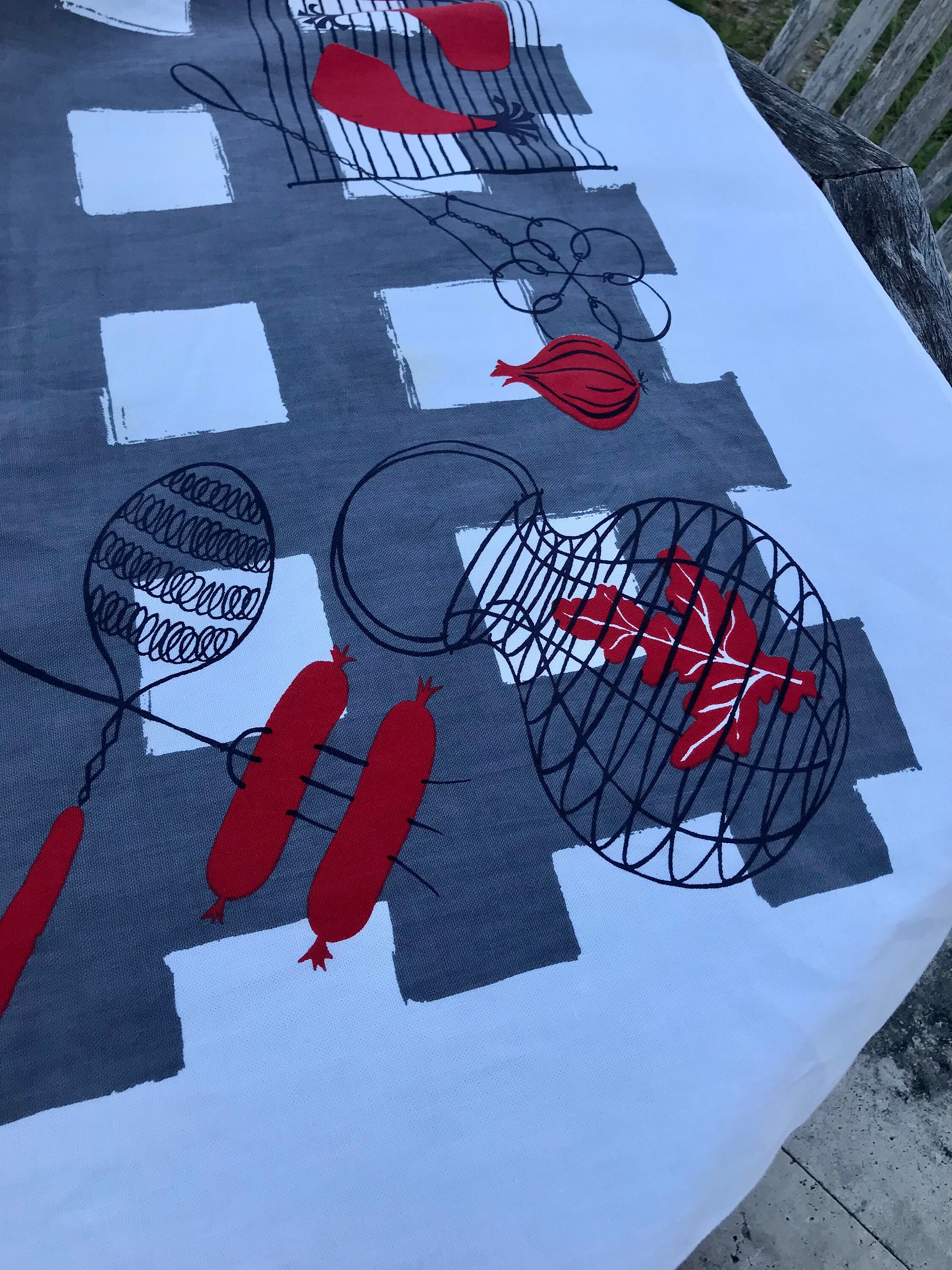 Mid-century Modern TAMMIS KEEFE cookout Red and - Etsy