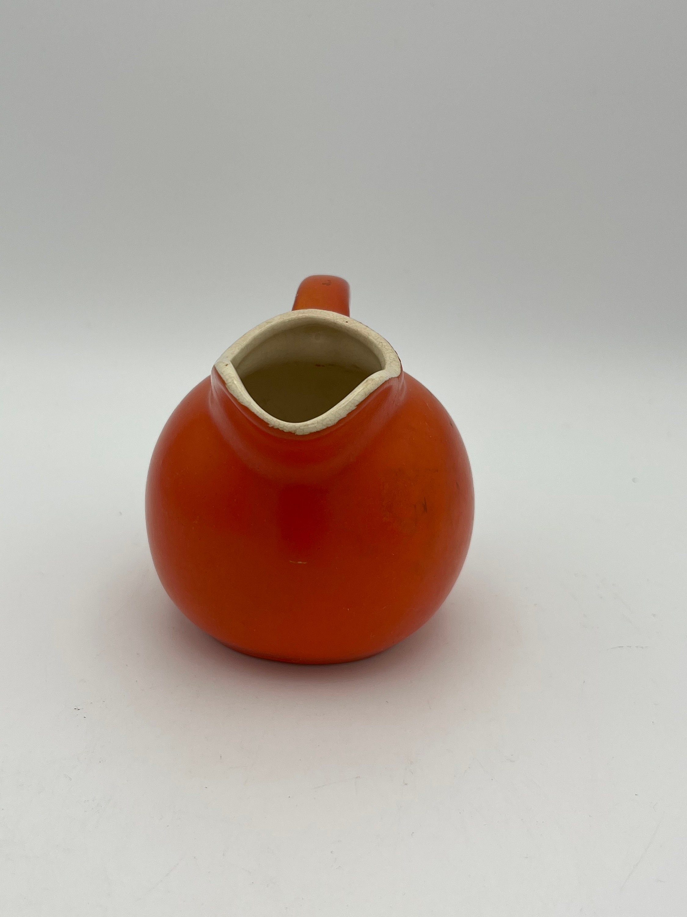 Mid-century Modern Orange/red Glazed Ceramic Creamer - Etsy
