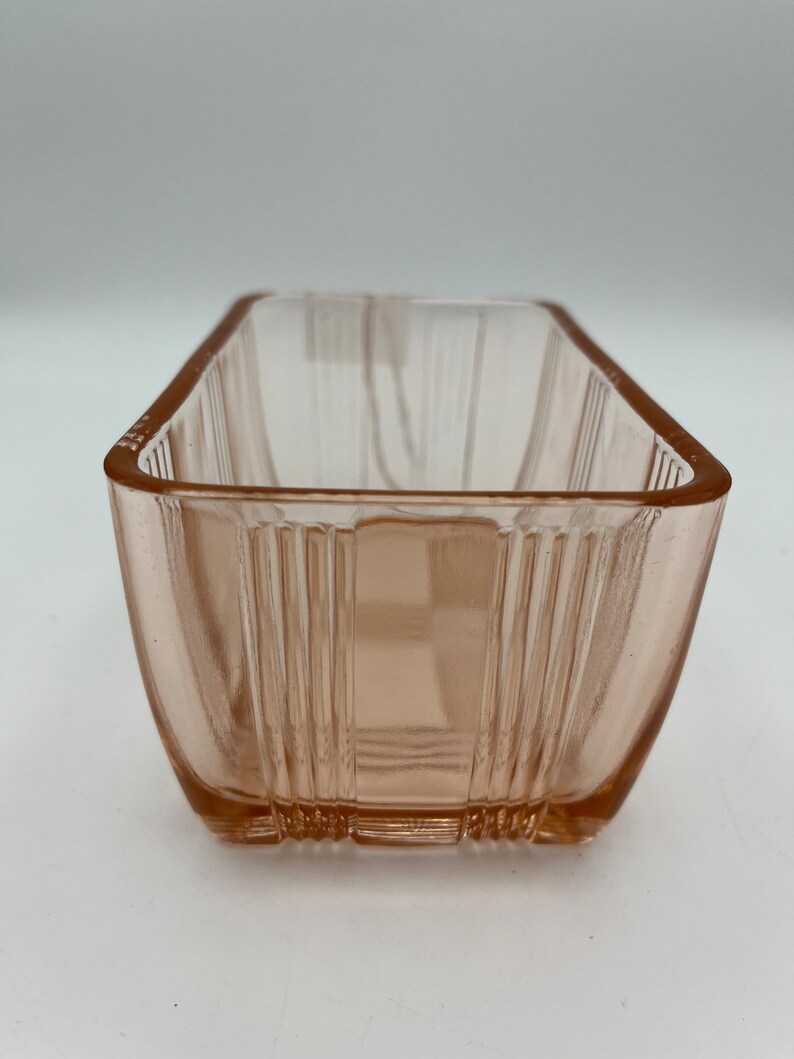 Vintage Pink Glass Depression Glass Rectangular Refrigerator Container ...