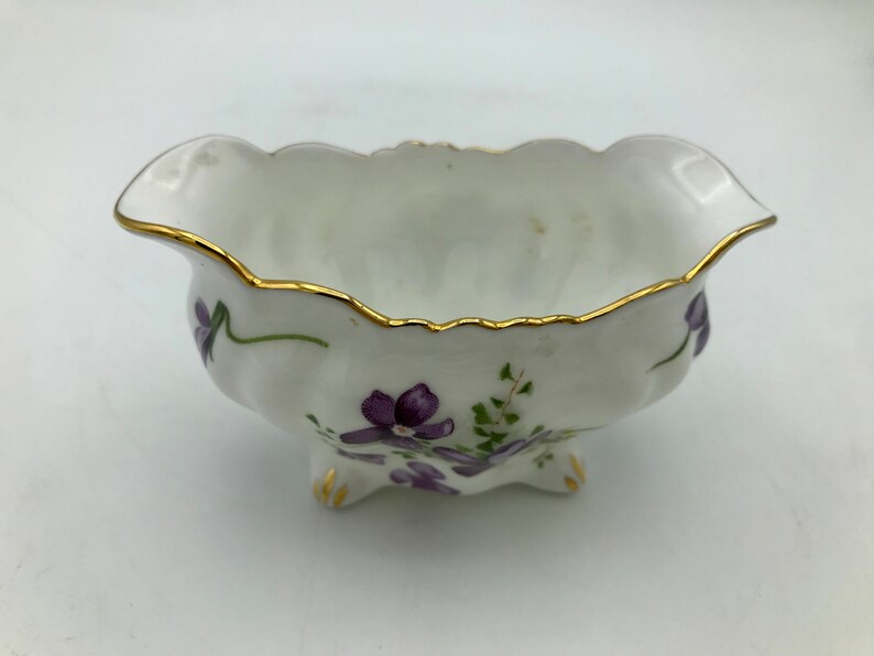1920s Hammersley Victorian Violets Bone China Sugar Bowl/salt Cellar ...