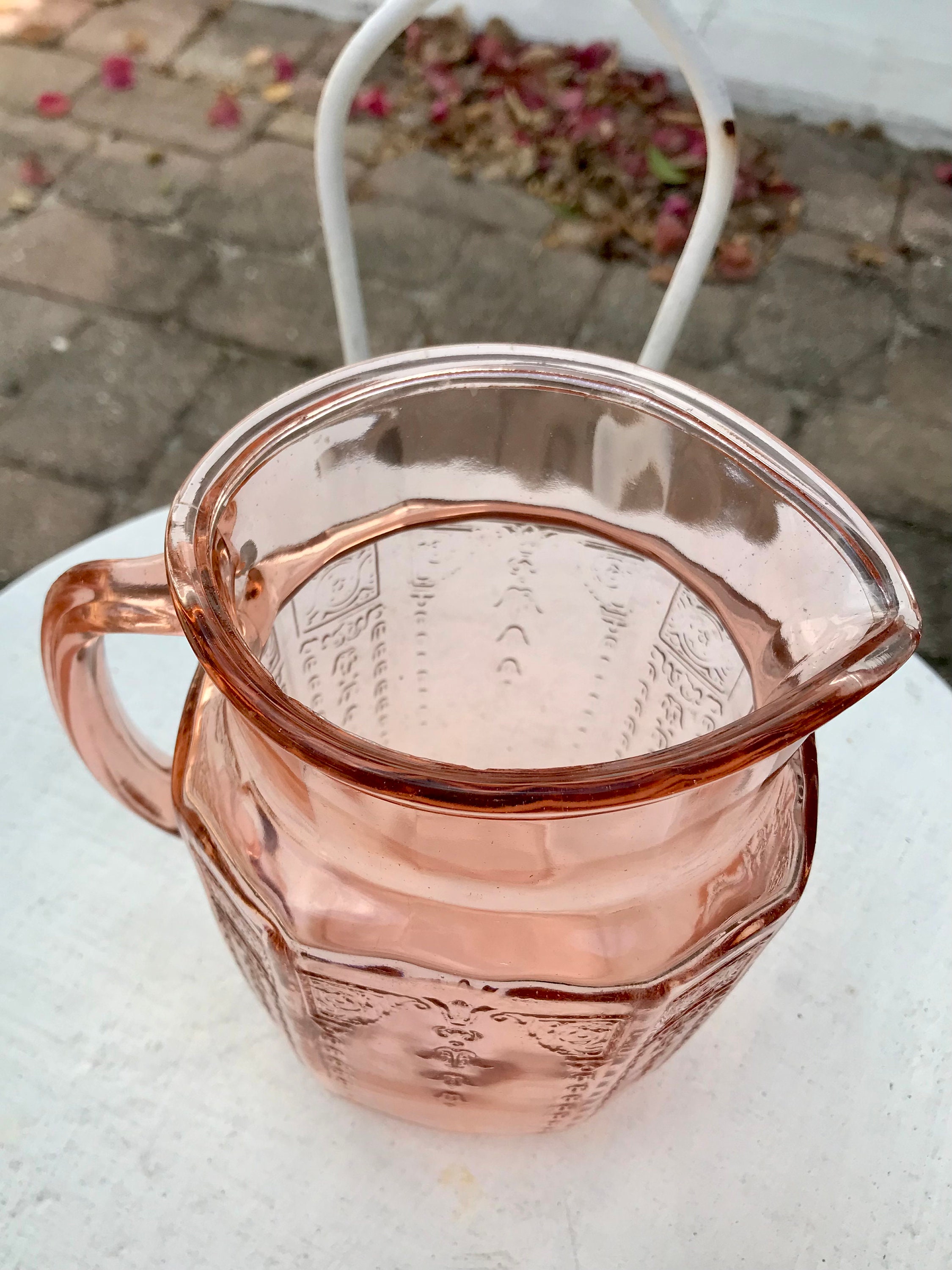 Vintage Pink Depression Glass Water Pitcher - Anchor Hocking Princess ...