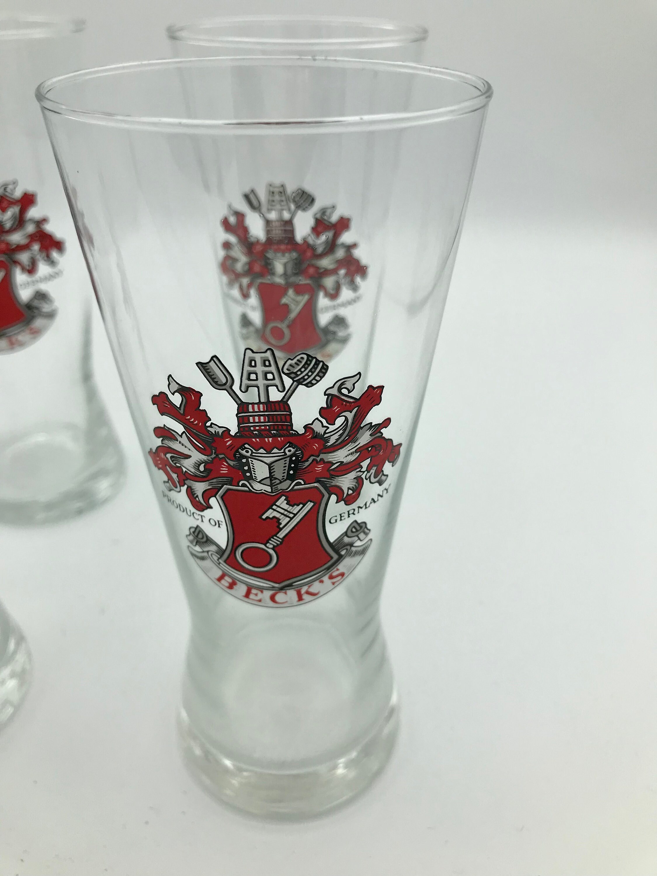 Vintage Beck's Beer Clear Glass With Beck's Coat of Arms - Set of 4 - Etsy