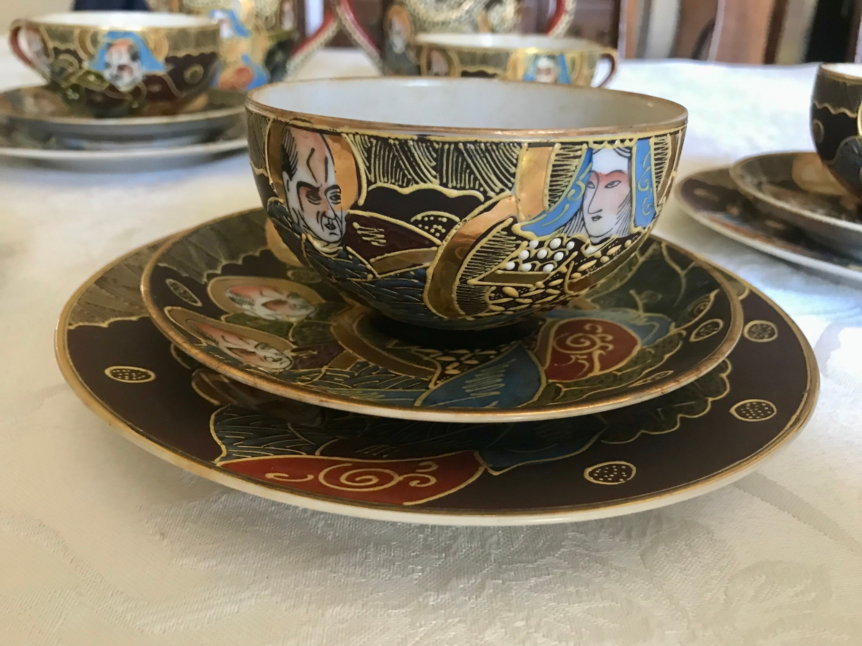 Antique Satsuma Dragonware Bone China Tea Set - 20 Pieces - Made in ...