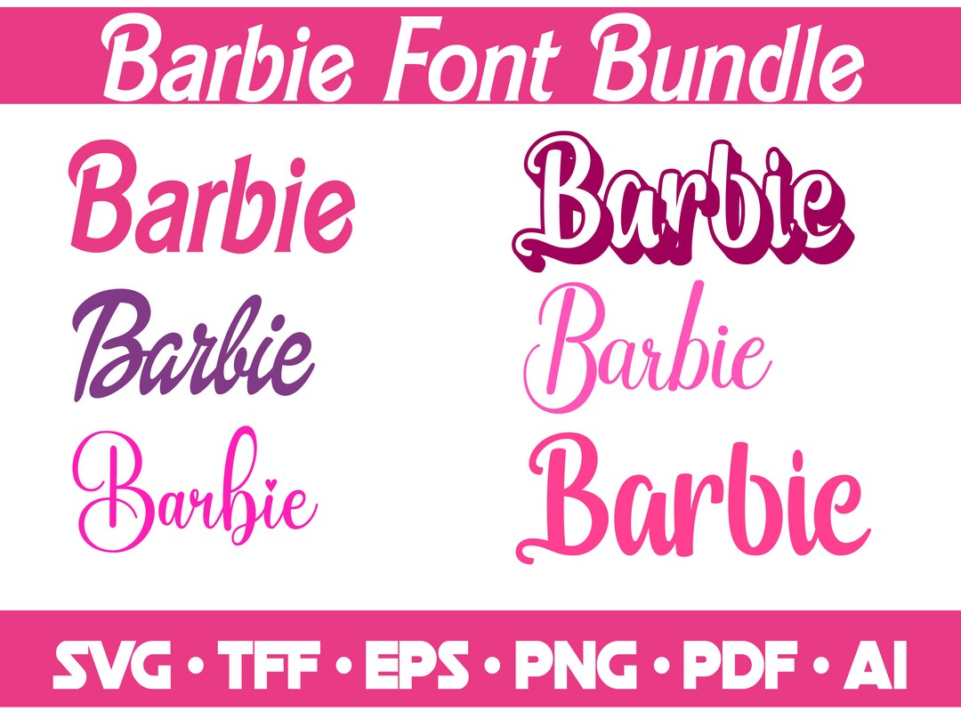 6 PACK Barbie Font Bundle Typography Dolly SVG Dolly - Etsy